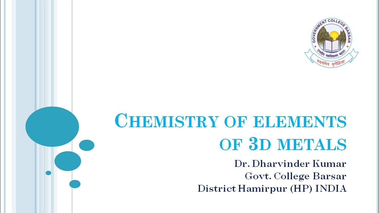 I L 2 I Chemistry of elements of 3d metals I Peroxo compounds of ...