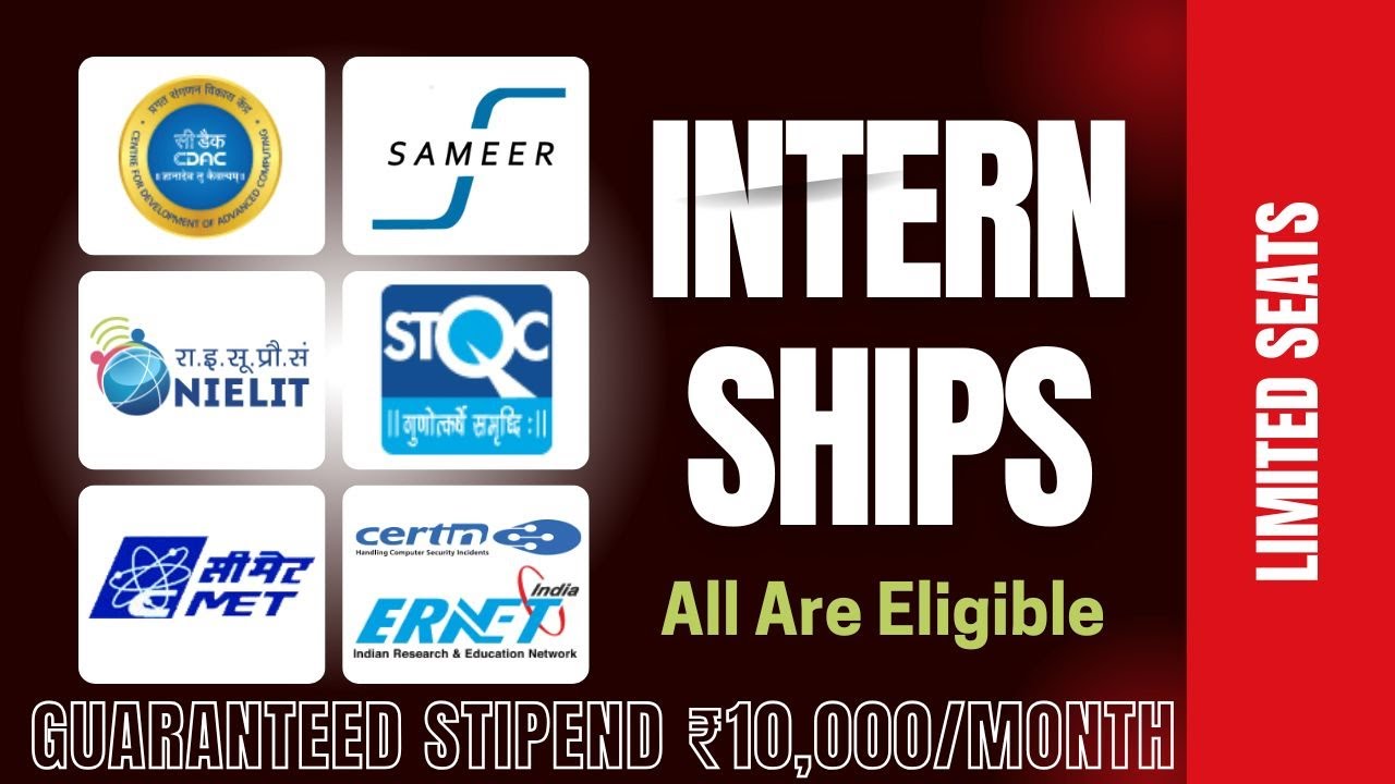 MEITY INTERNSHIPS 🔥🔥With C-DAC, CERT-IN, CMET, ERNET, NIELIT, SAMEER ...