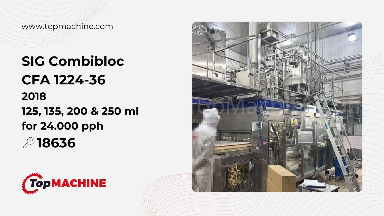 SIG Combibloc CFA 1224-36 Aseptic filling line used - YouTube