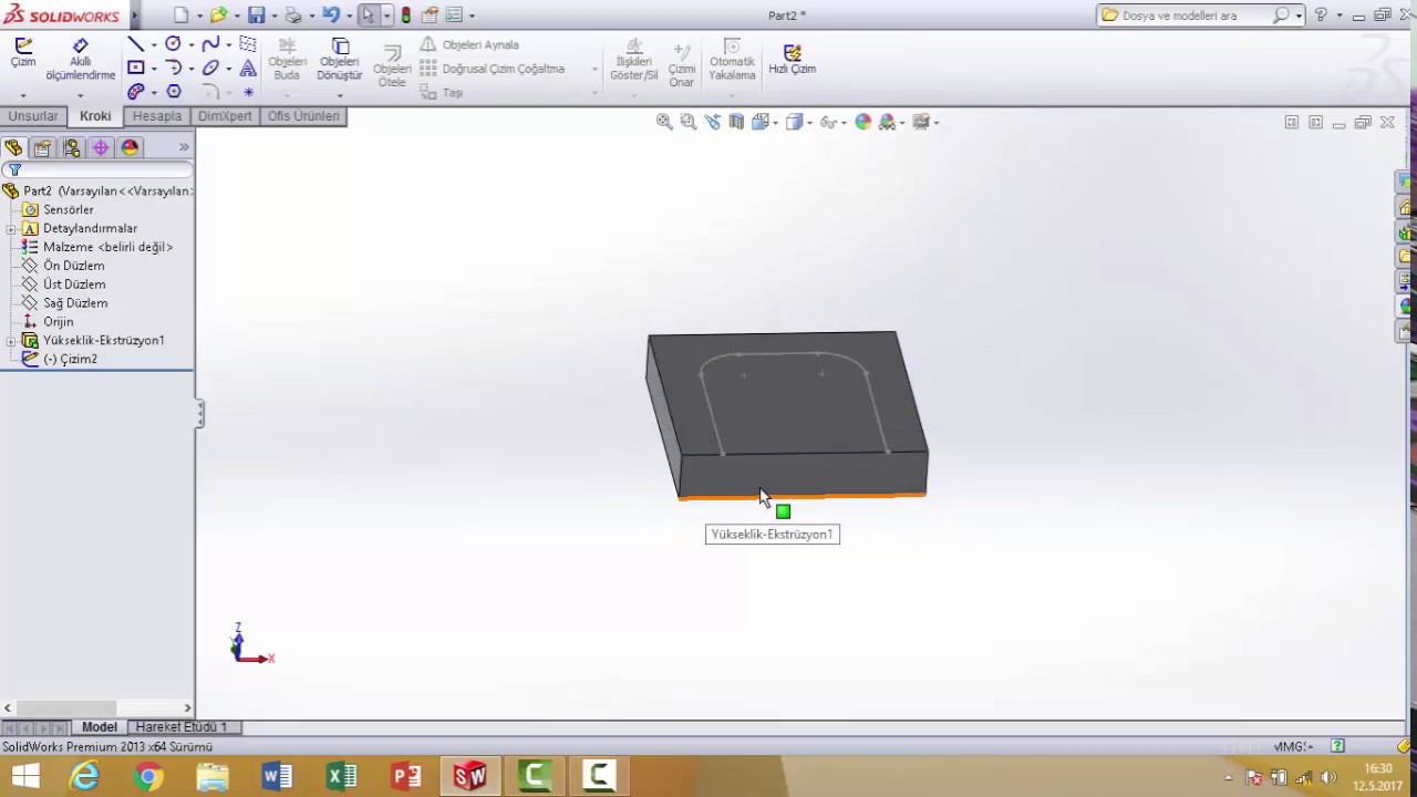 solidworks swept cut - YouTube