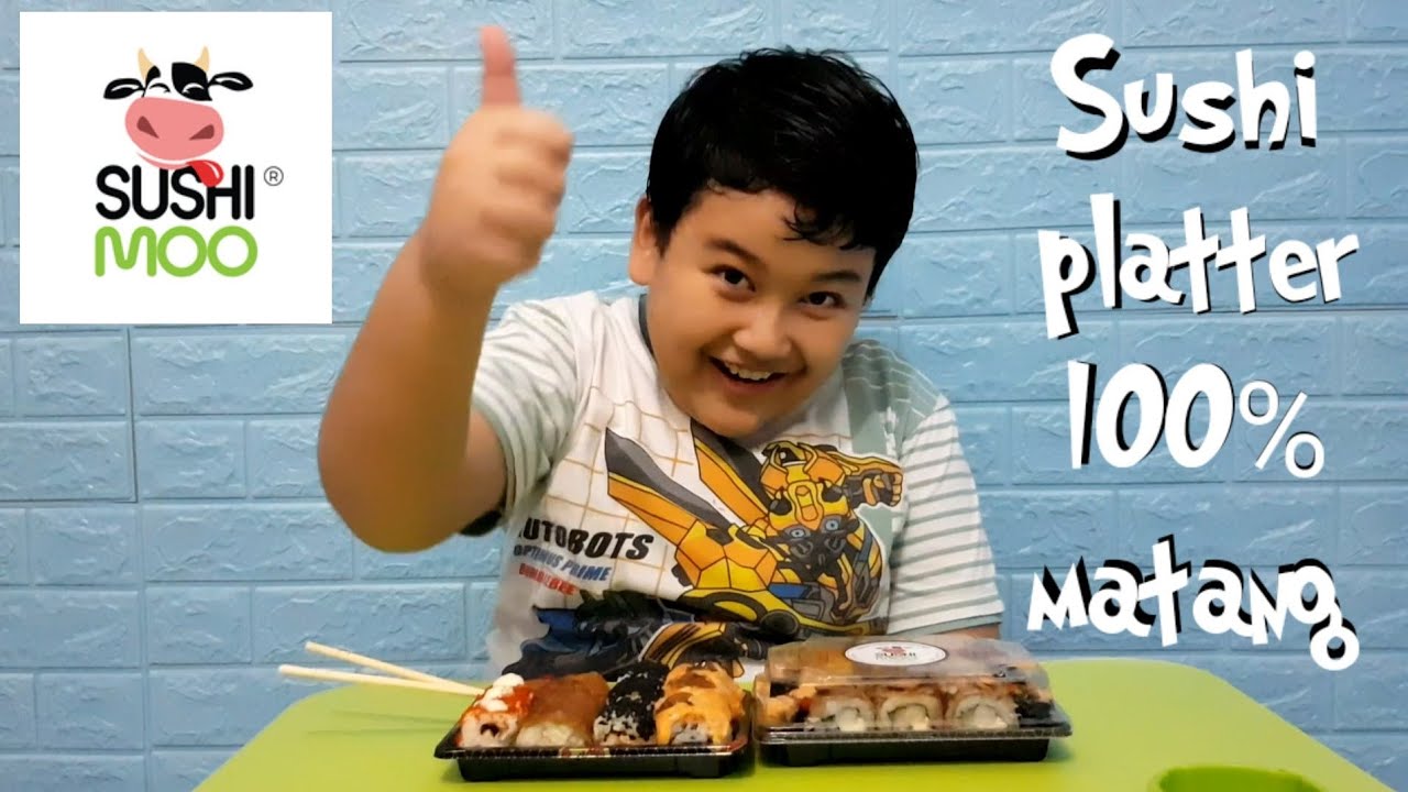 SUSHIMOO - SUSHI PLATTER HALAL YANG SEMUANYA MATANG - YouTube