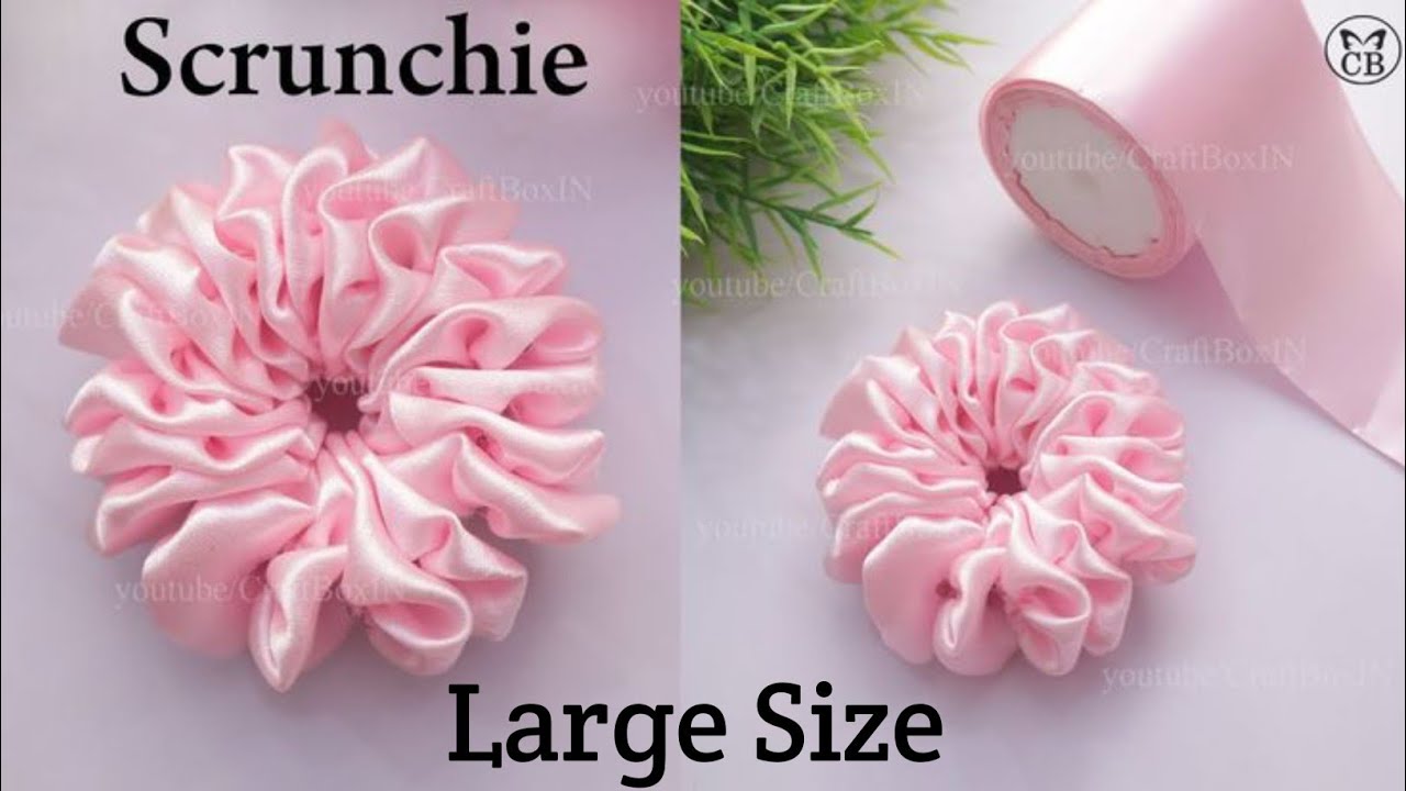 DIY Scrunchie/ Large size Scrunchies tutorial 🪡🧵🩵 - YouTube