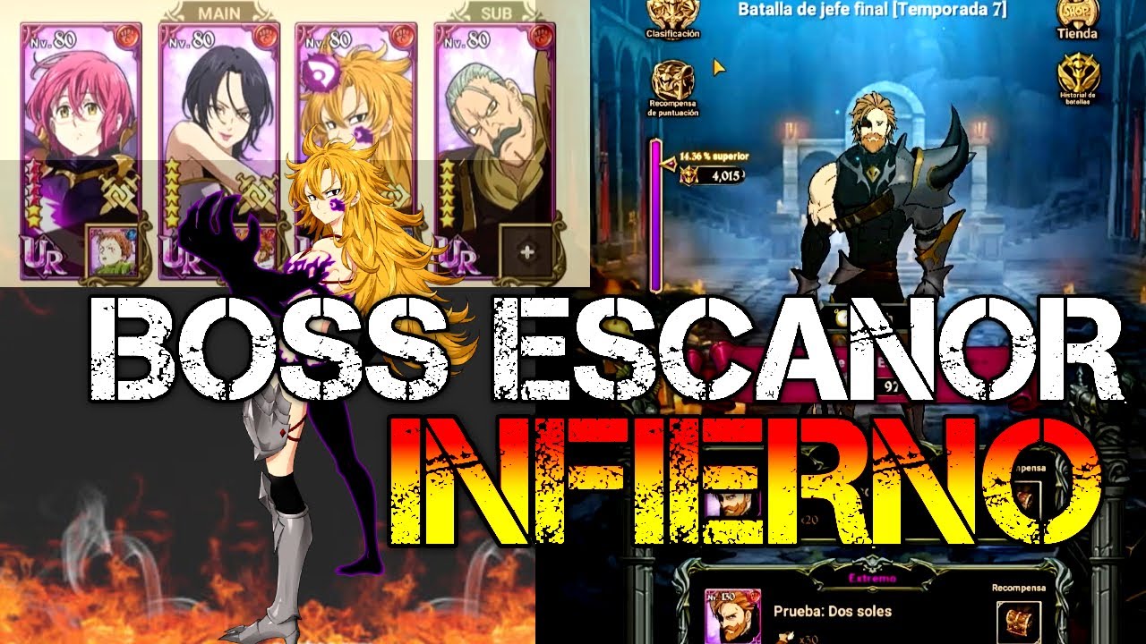 BOSS ESCANOR INFIERNO GUIA COMPLETA | 7DS: Grand Cross Español - YouTube