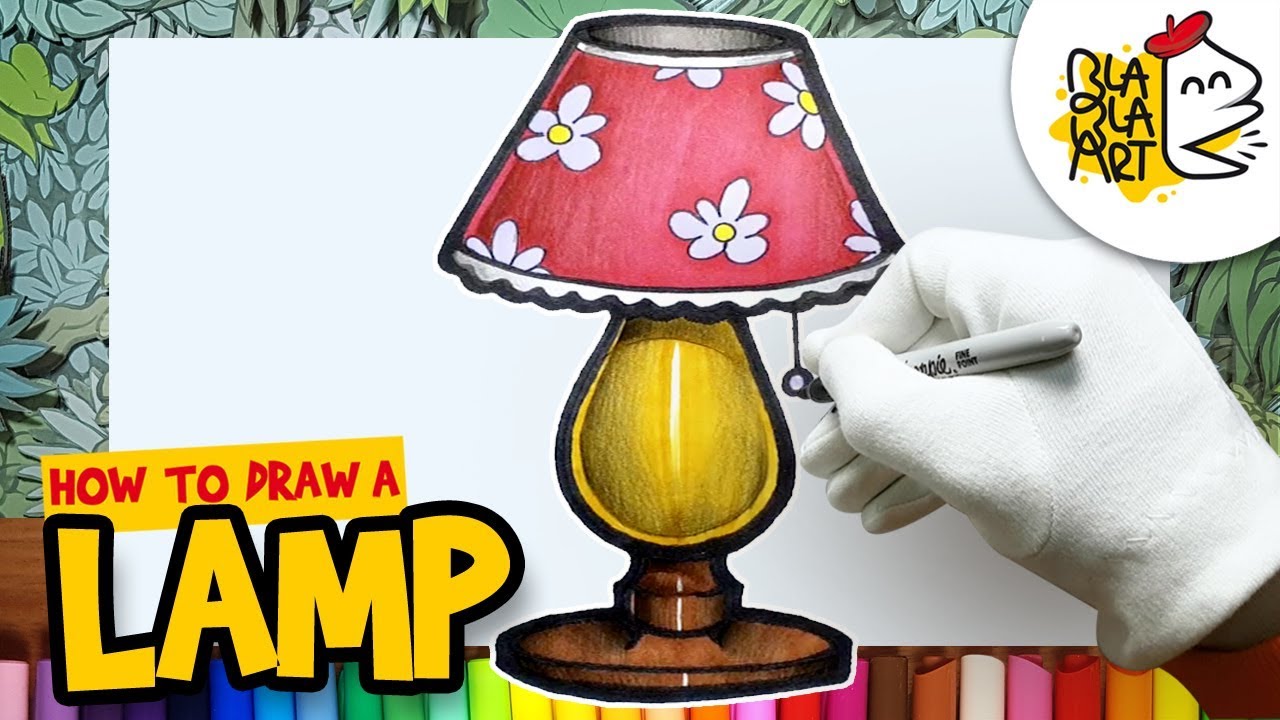 HOW TO DRAW A LAMP | Best Cartoon Drawing For Kids | BLABLA ART - YouTube