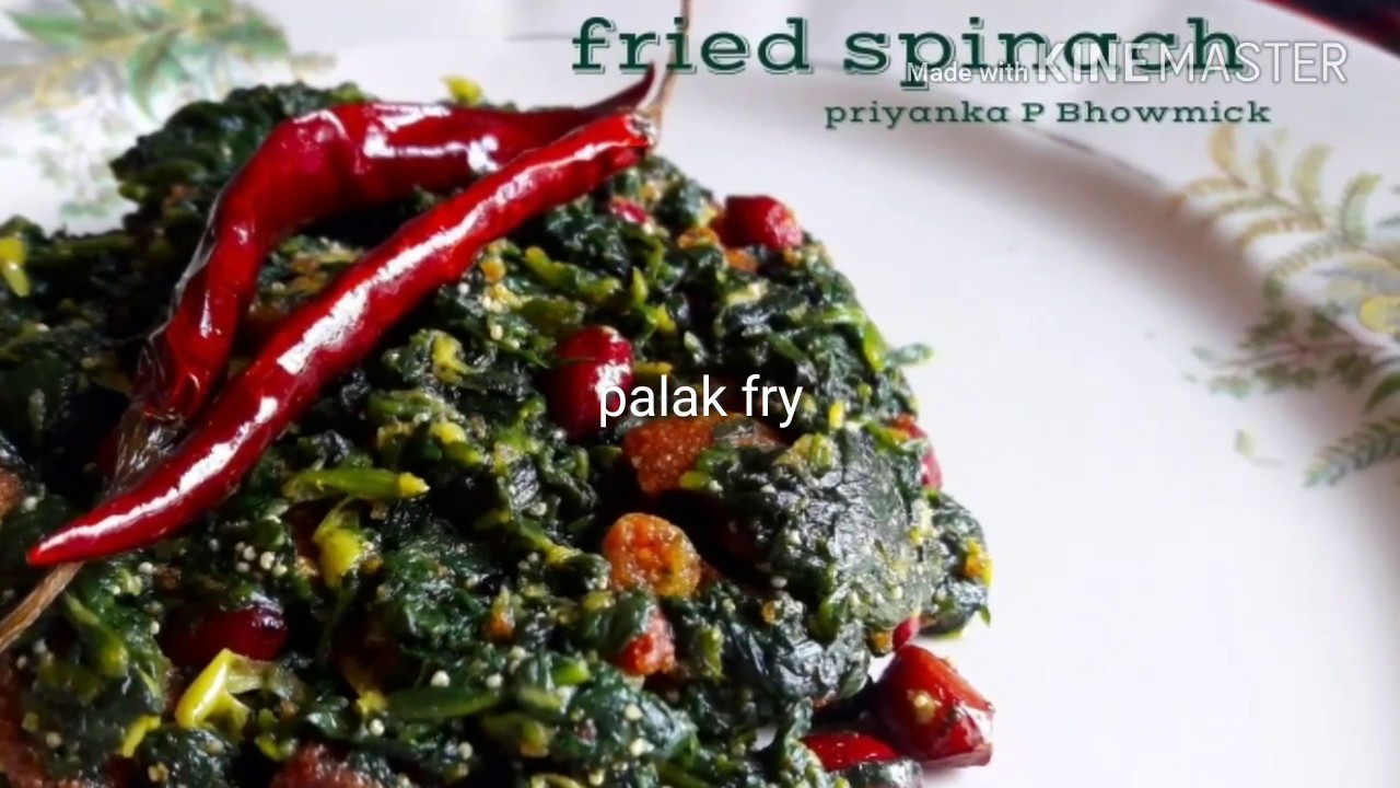 palak fry / fried #spinach - YouTube