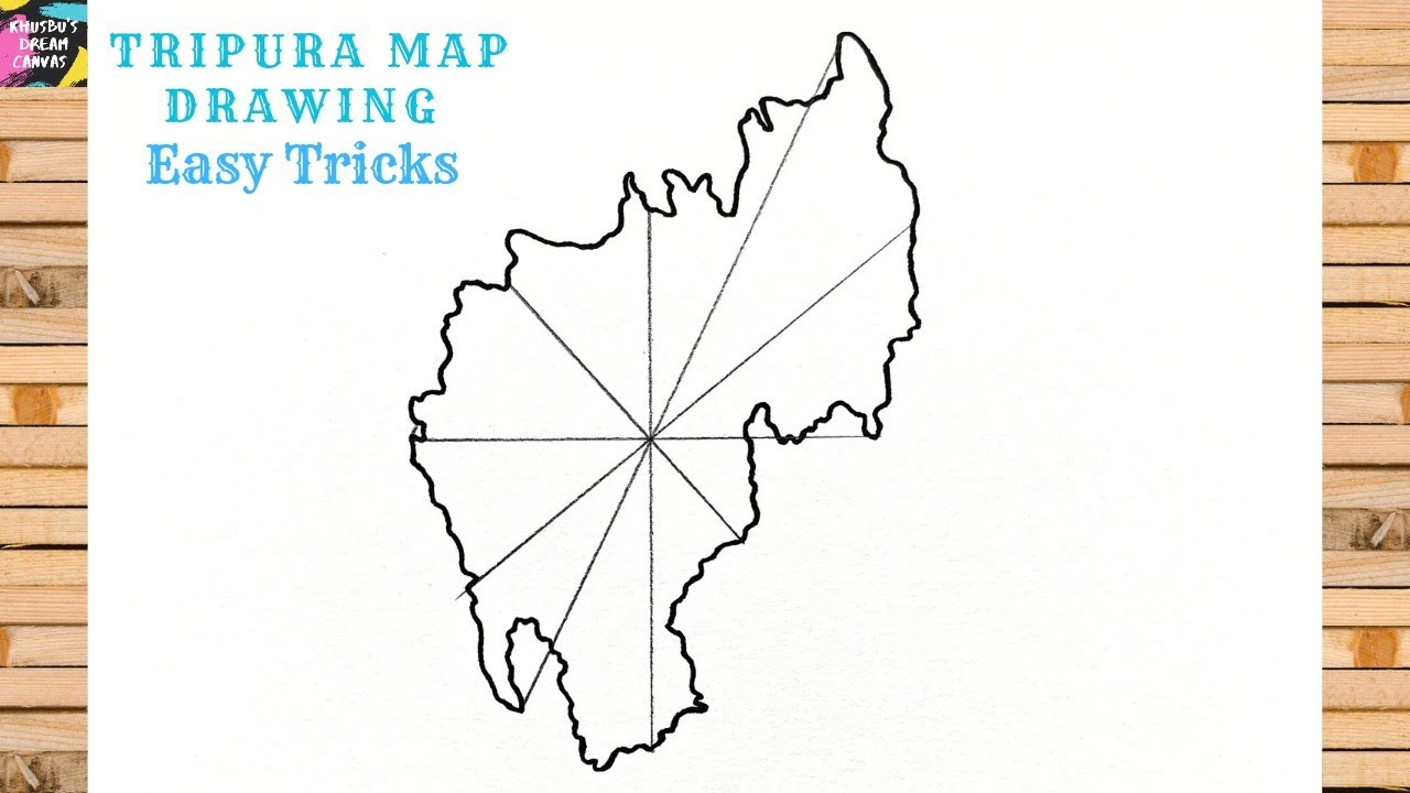 How to Draw Tripura Map | Easy Step-by-Step Tripura Map Drawing ...