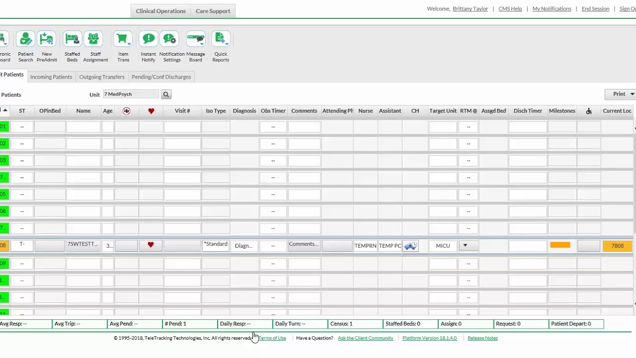 Teletracking Creating a Bed Request Marking as RTM Canceling - YouTube