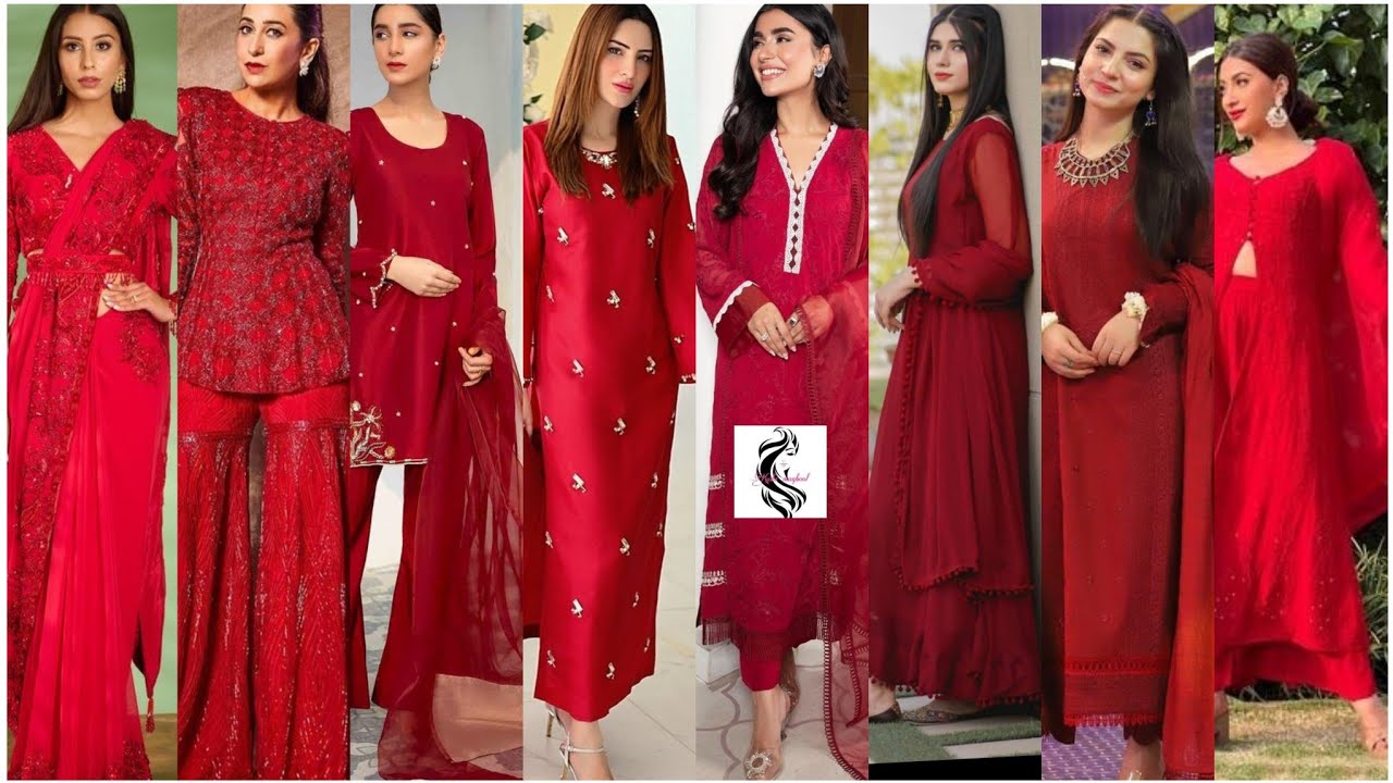 2023 ke most stylish beautiful red Dresses Designing information/ Red ...