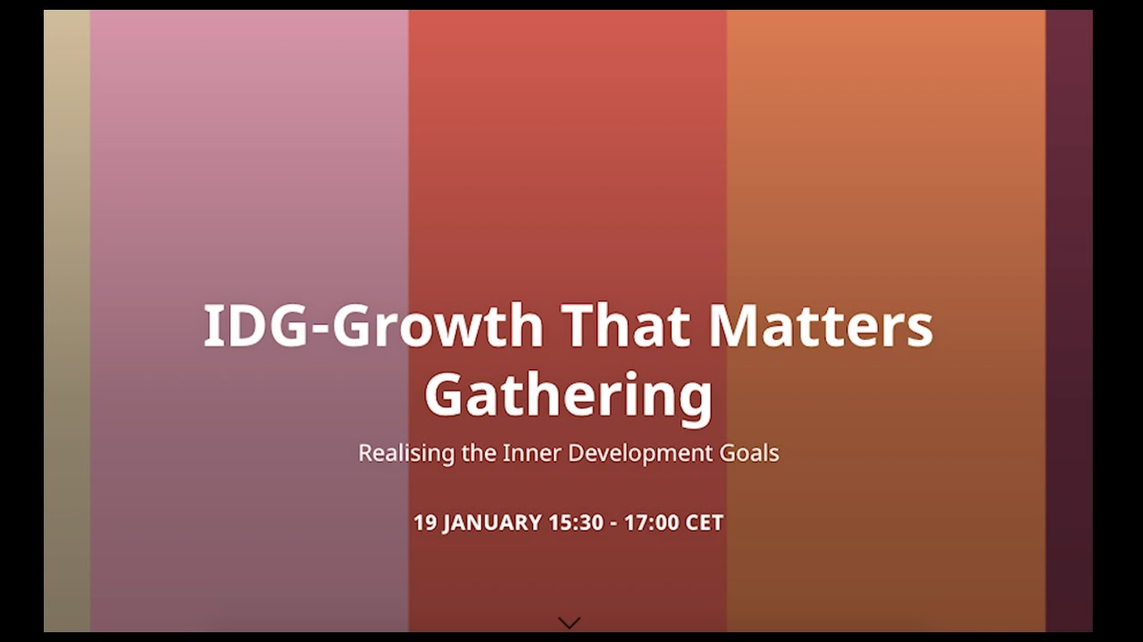 IDG-Growth That Matters Gathering - January 19 2022 - YouTube