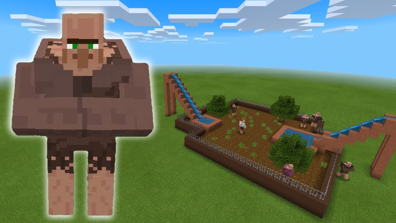 MCPE: How To Make a Mutant Villager Water Slide - YouTube