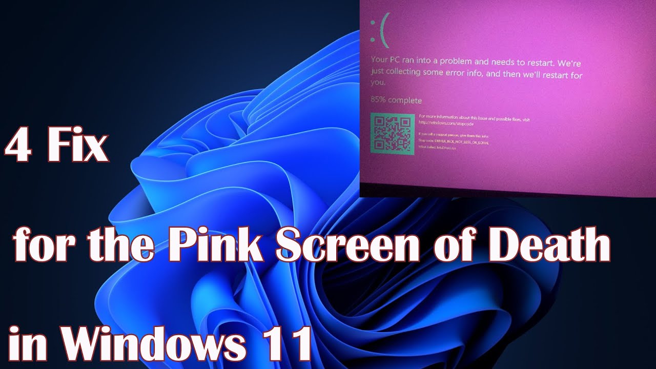 Windows 11 - 4 Fix for the Pink Screen of Death - YouTube