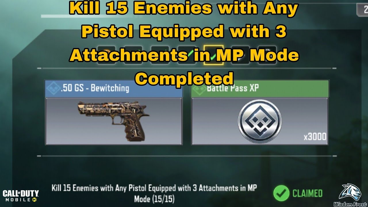 Kill 15 Enemies with Any Pistol Equipped with 3 Attachments in MP Mode ...