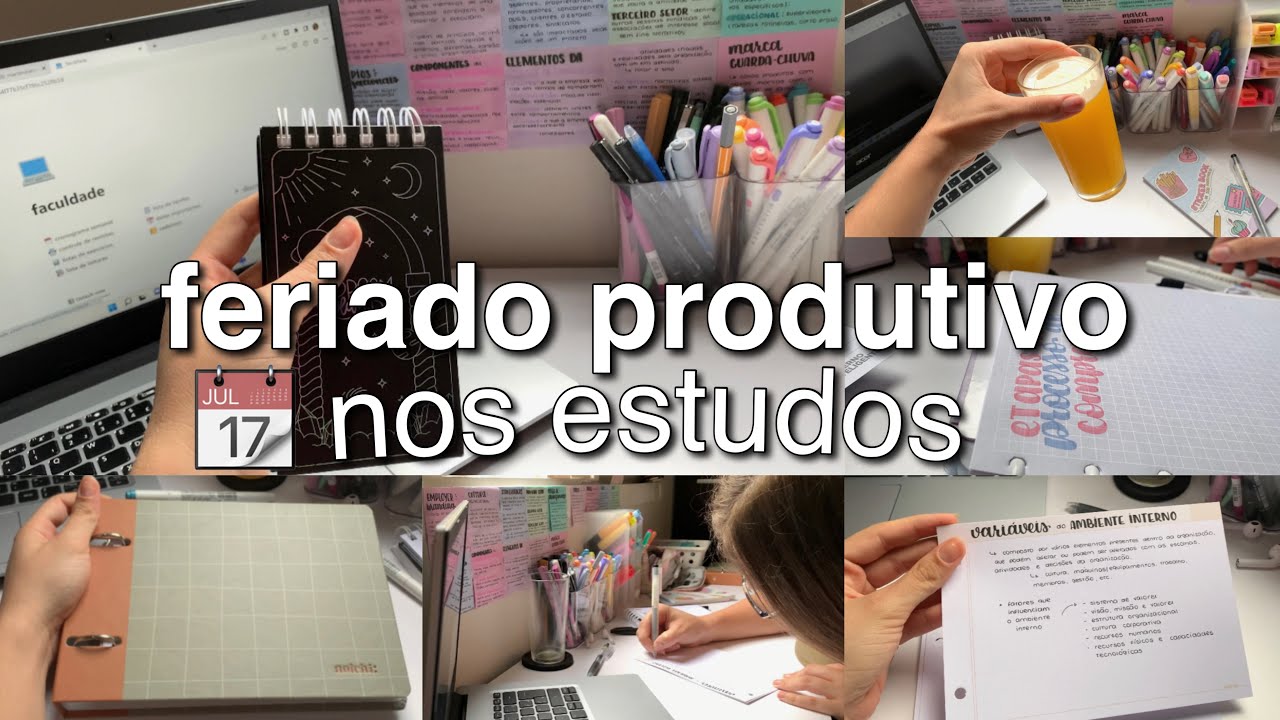 FERIADO PRODUTIVO nos estudos | study vlog passando matéria a limpo, resumos e fichas de revisão ...