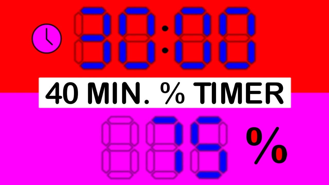 40 Minutes Percentage Timer - Count Up 40 min. % Timer - YouTube