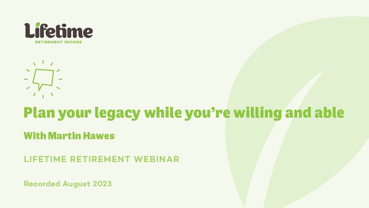 Episode 16: Lifetime Webinar - Plan your legacy while you’re willing and able - YouTube