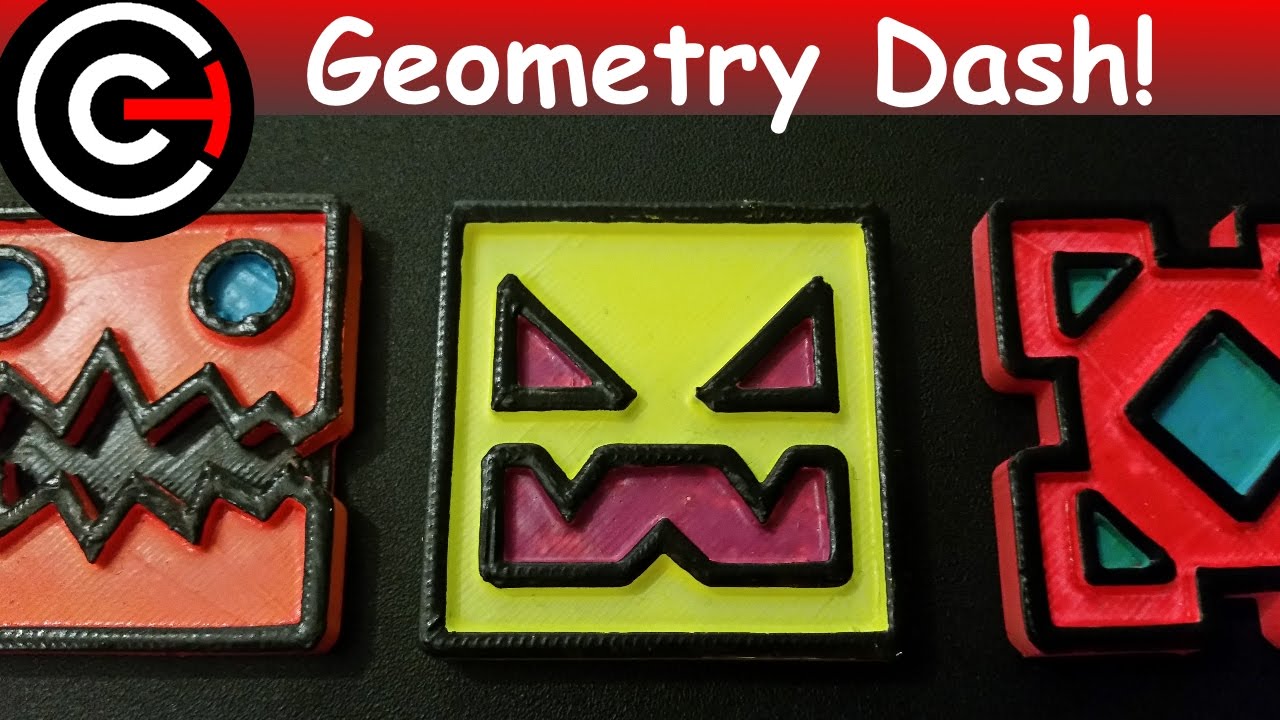 3D Printed Geometry Dash Icons - #3DPrintmas Day 4 - YouTube