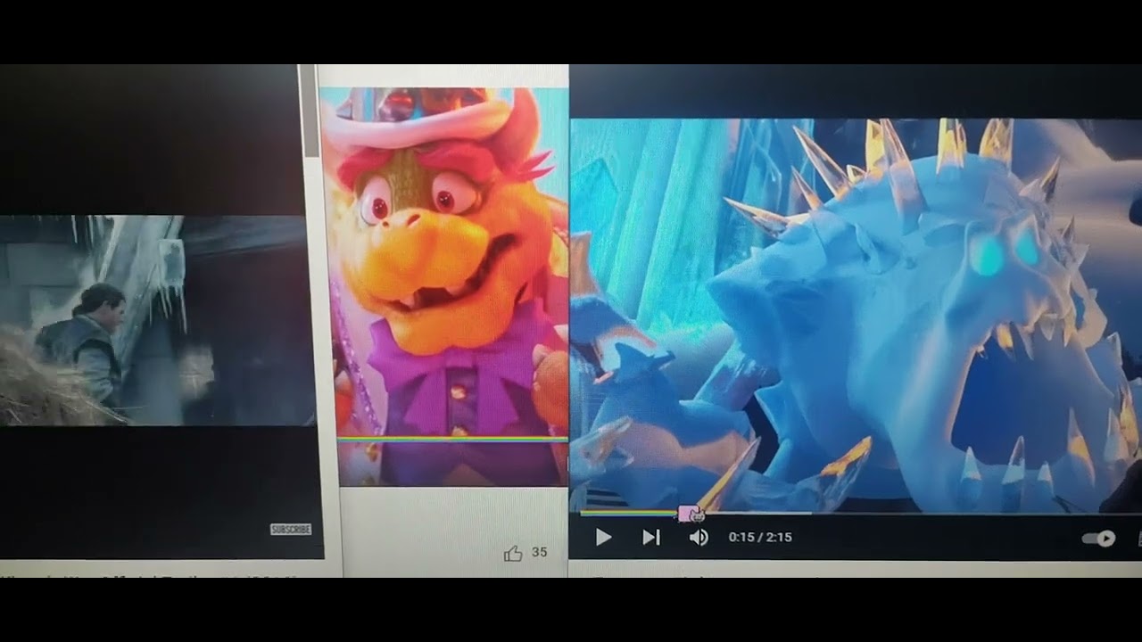 the super Mario movie Bowser vs frozen marshmallow the huntsman winter ...