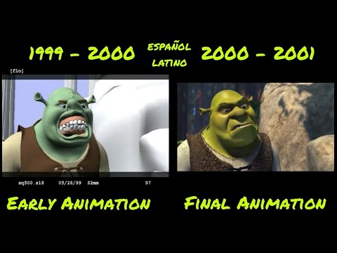 shrek (2001) technical goofs early animation and final animation en ...