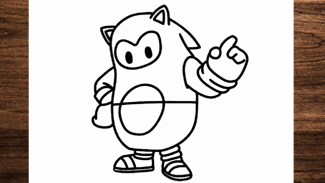 Como dibujar a Sonic skin de Fall Guys - YouTube
