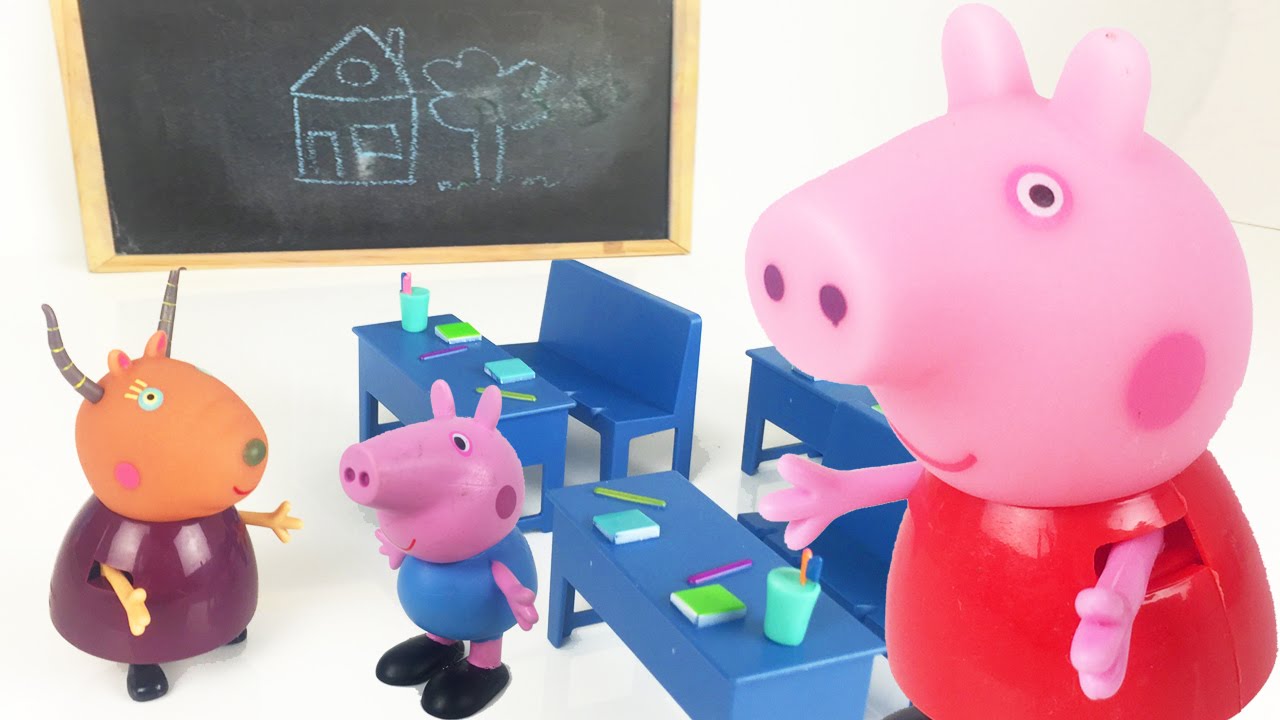 Peppa Pig Classroom Playset Learning ABC & Math with Elsa Minions ...