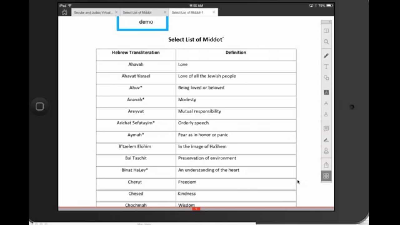 How to use Tiny PDF, an IOS Apple app, to annotate PDF files for Judaic ...
