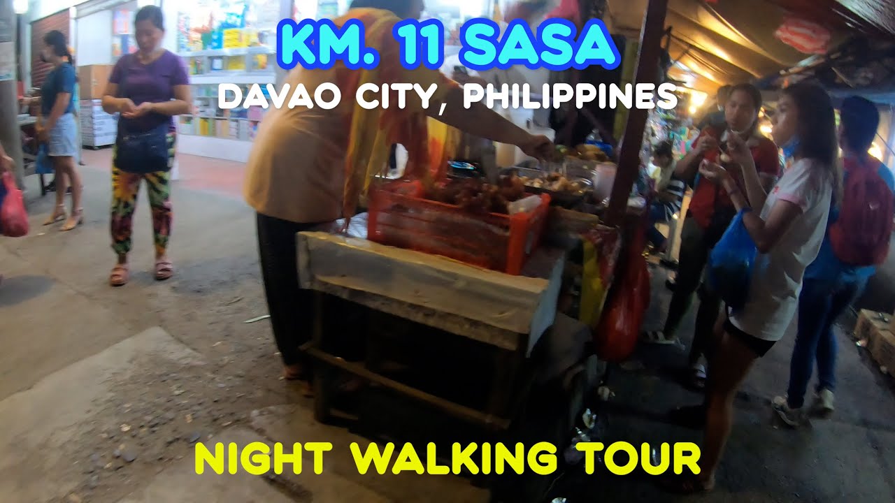 Busy Street Night Walking Tour: Km. 11 Sasa, Davao City, Philippines - YouTube