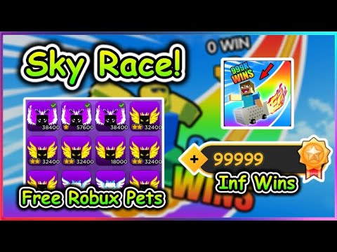 Skyrace script • free robux pet • inf wins - YouTube