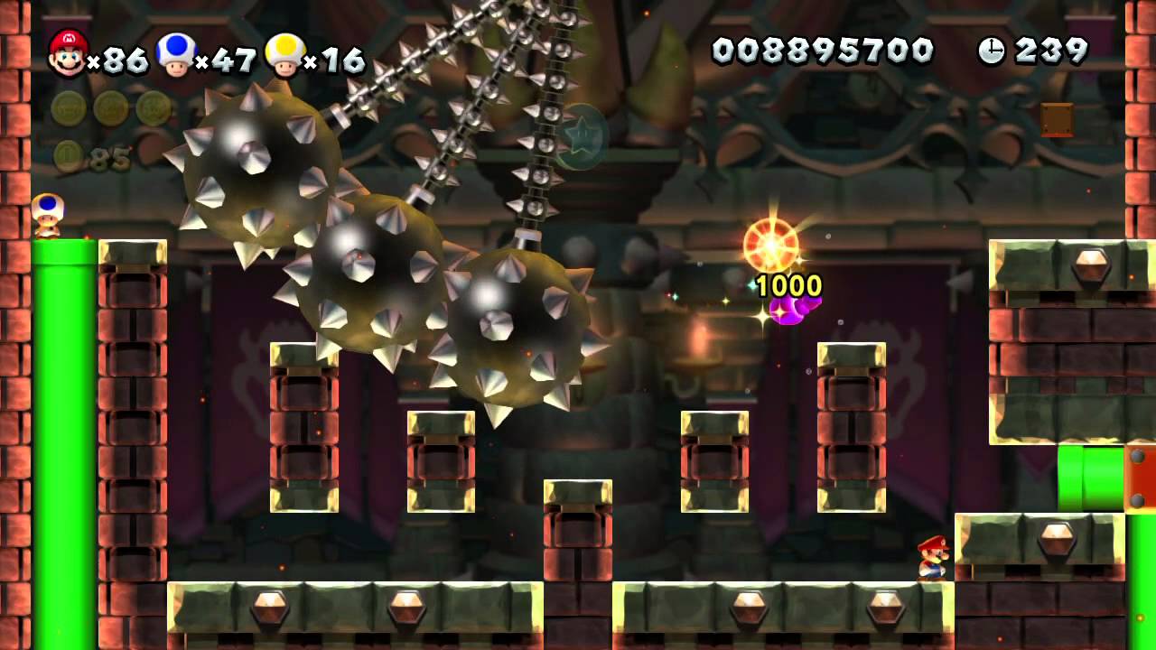 New Super Mario Bros U 100% Walkthrough - Super Star Road 8 (Pendulum ...