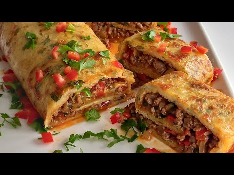 Hamur Yerine PATATES Kullandım MUHTEŞEM Bir YEMEK❗️YAPTIM👌Patatesli Kıymalı RULO 💯