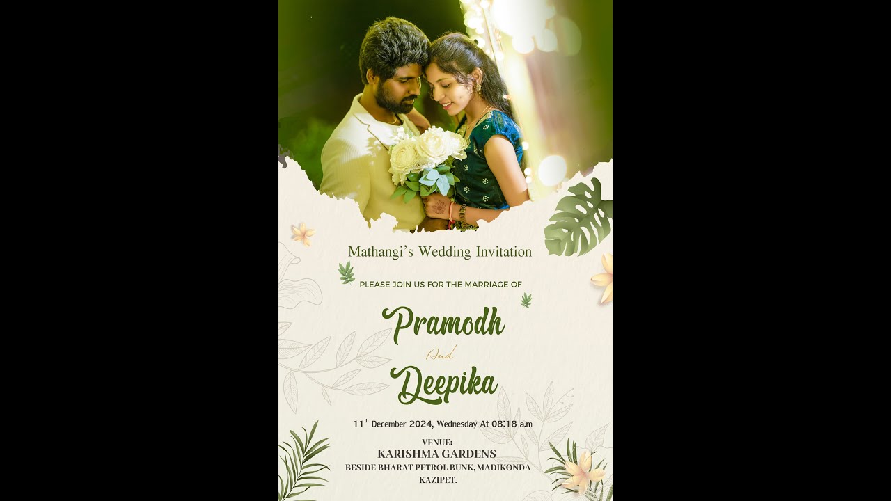 Pramod and deepika wedding on wednesday 11-12-2024 at 8:18 AM Venu at ...