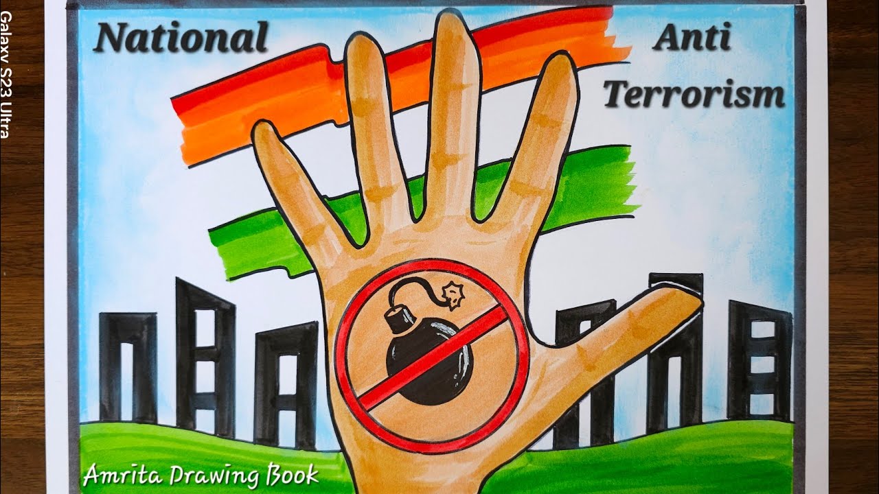 National Anti Terrorism Day Poster Drawing | Anti Terrorism Drawing ...