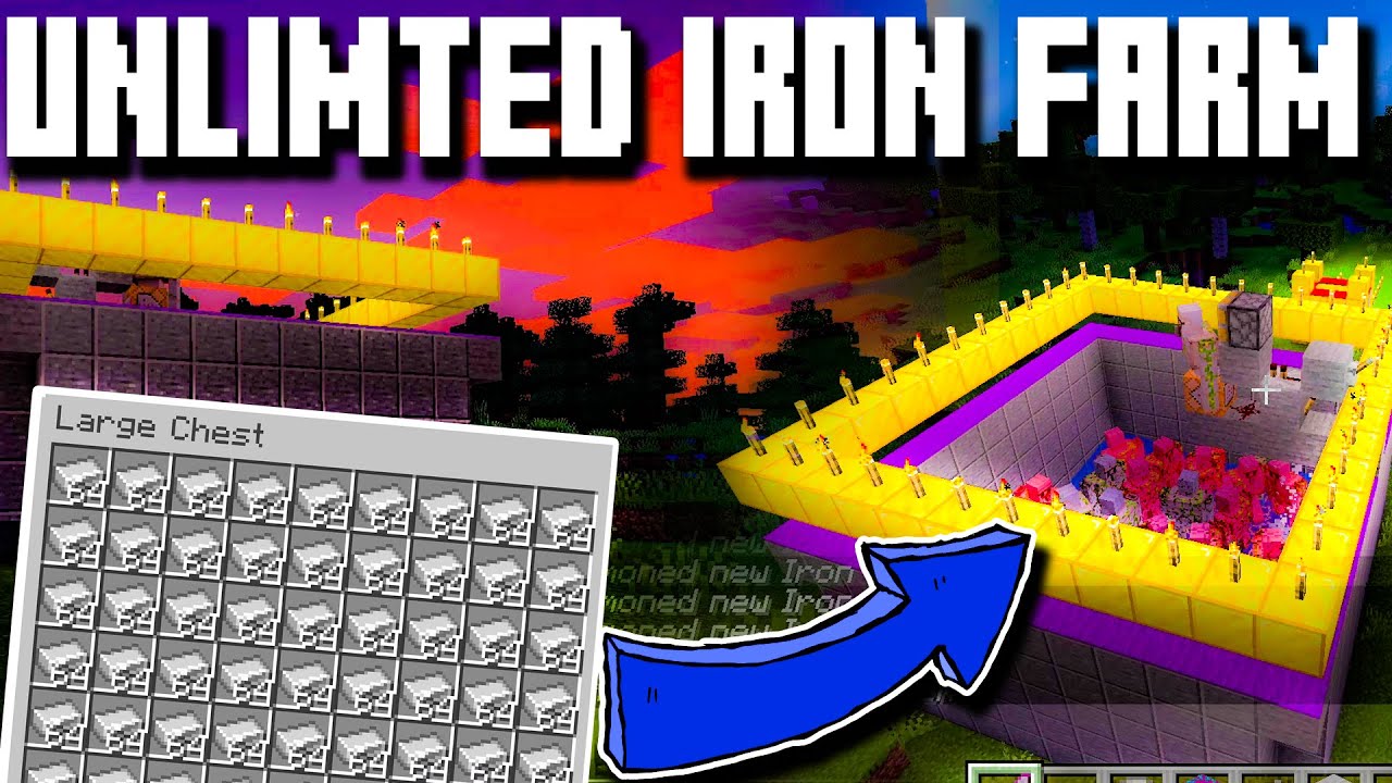 HOW TO MAKE MINECRAFT UNLIMITED IRON FARM!!!THE ULTIMATE ONE - YouTube