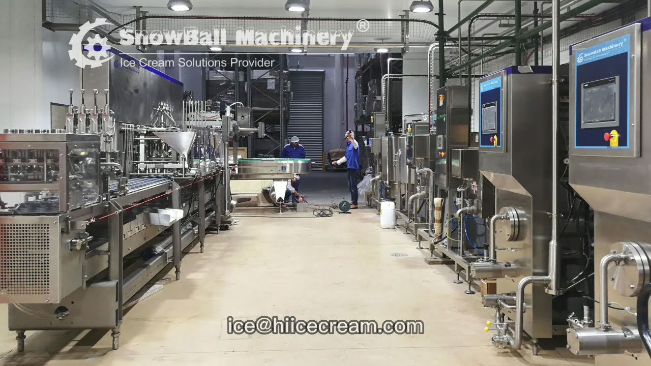 Snowball Machinery llave en mano fábrica de helados línea de producción ...