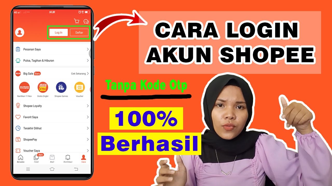 CARA LOGIN AKUN SHOPEE setelah DINONAKTIFKAN TANPA KODE OTP || Gampang ...