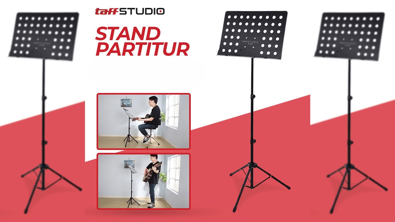TaffSTUDIO Stand Tripod Partitur Sheet Music Lembaran Musik - OMHX8MBK ...