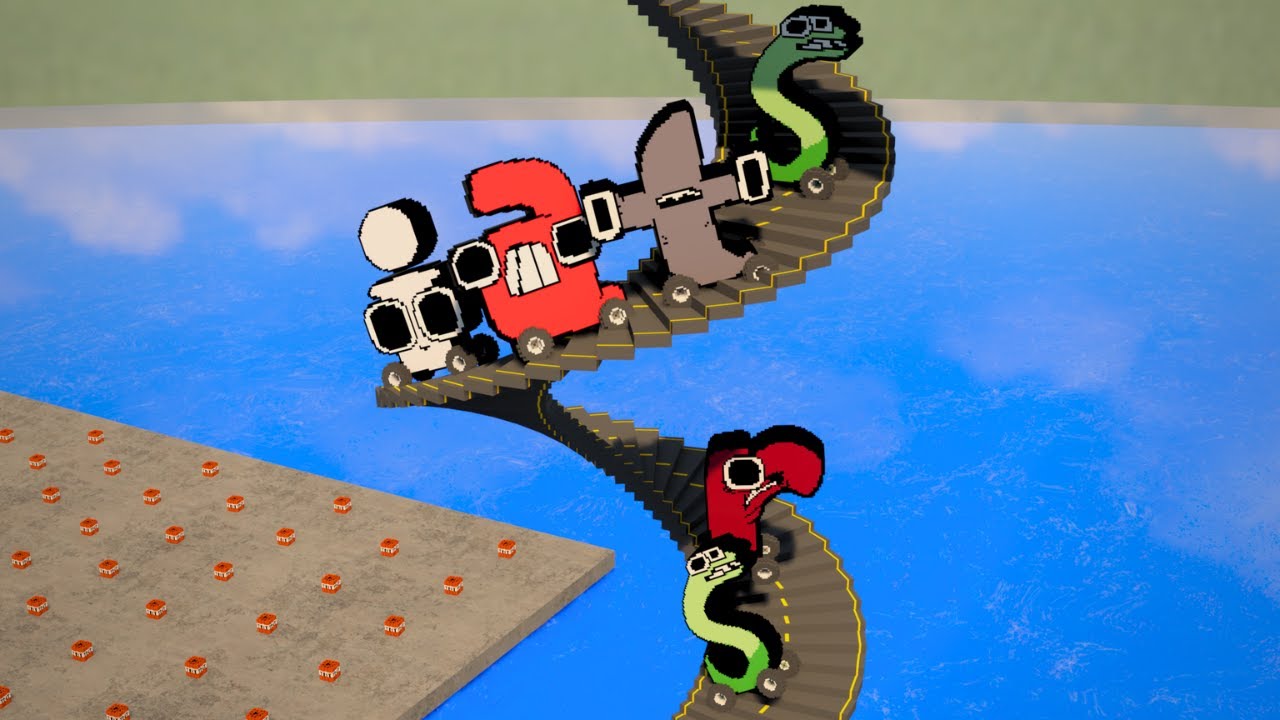 Baby Alphabet Lore Cars vs STEDY vs Bombs vs Spiral Stairs | Teardown ...