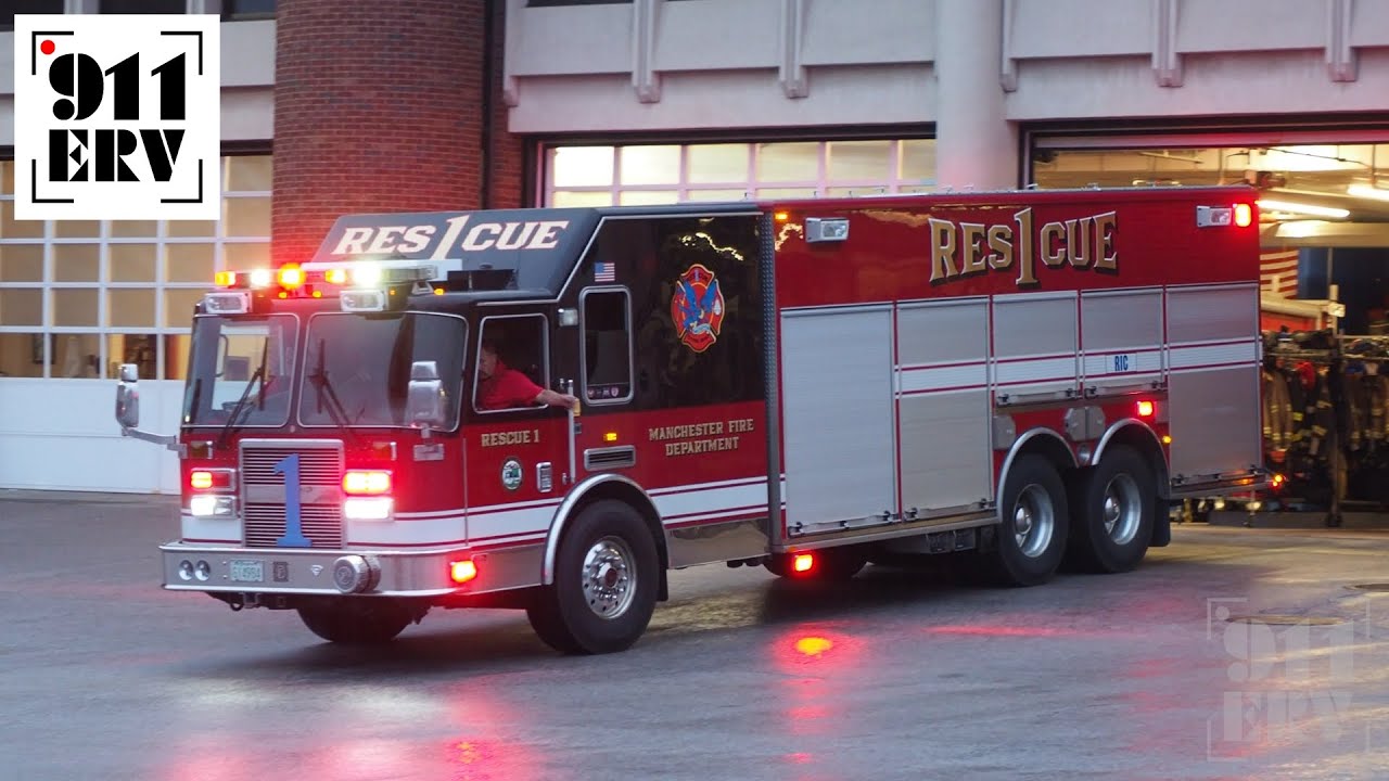Manchester Fire Truck Responding | Rescue 1 - YouTube