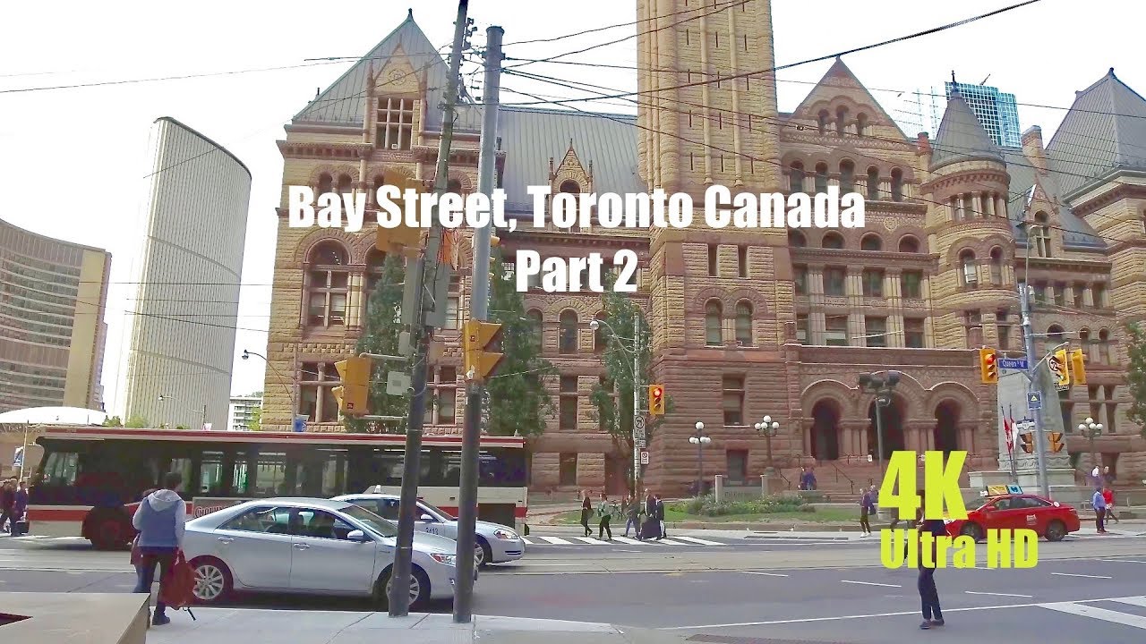 Walking tour of Bay street, financial district, downtown toronto 4K ...