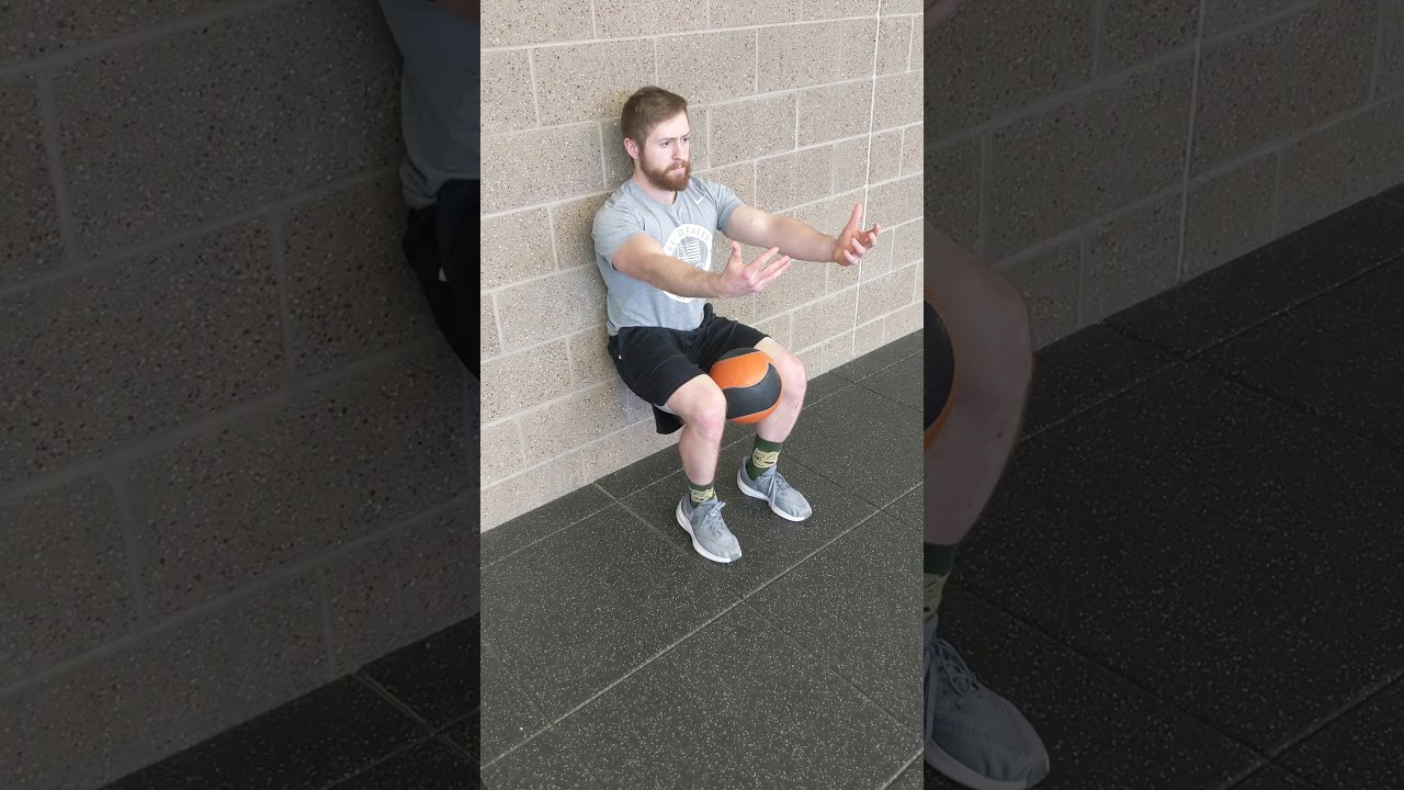 Wall Squat With Adductor Squeeze Youtube 3 Way Adductor Squeeze