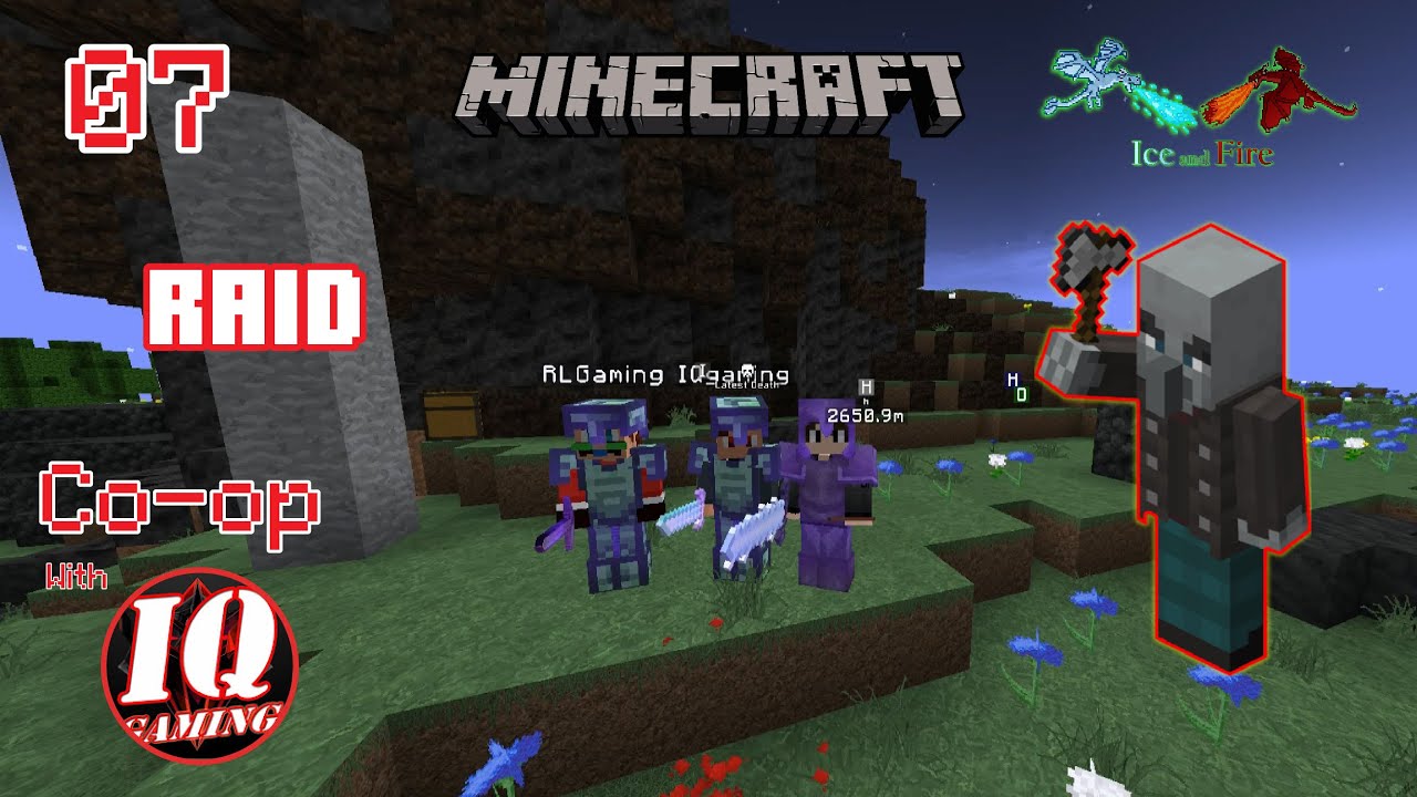 Undead army and Pillager Raid | Minecraft Ice and Fire Multiplayer ...