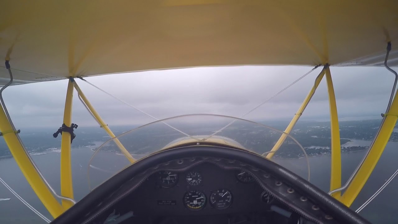 Short Great Lakes Open Cockpit Biplane Flight - YouTube