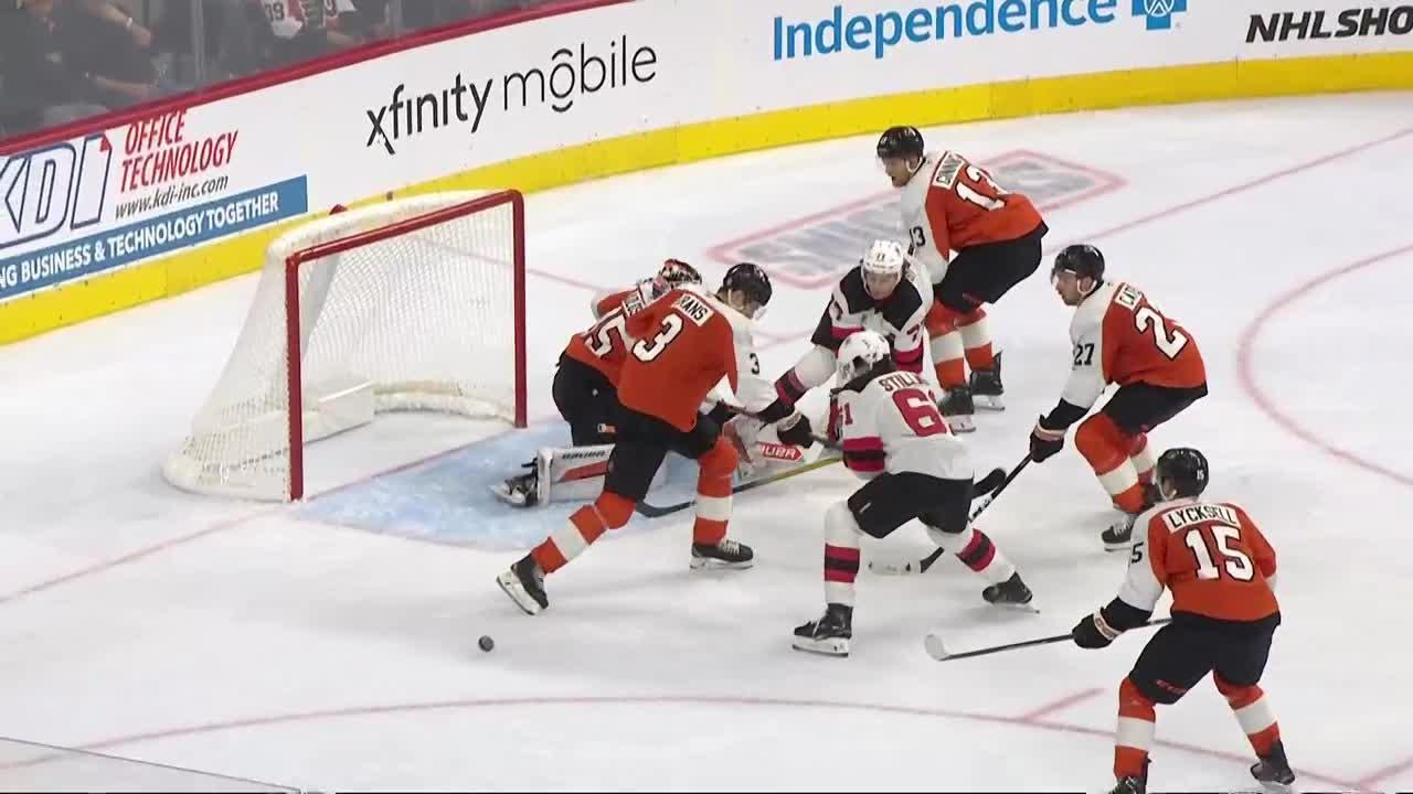 Kevin Labanc scores a goal against the Philadelphia Flyers - YouTube