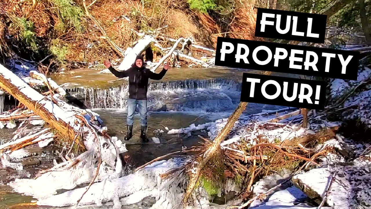 Exploring Off-Grid Wilderness Land/Homestead: Full Tour in Winter - YouTube