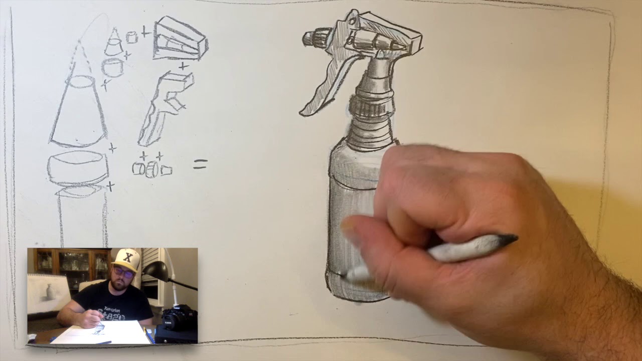 Massing How to Draw a Spray Bottle - YouTube