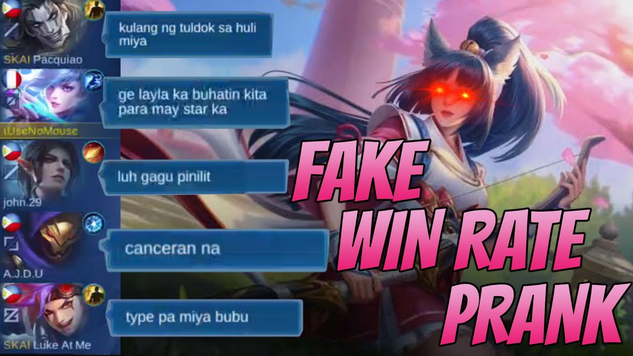 MIYA FAKE WIN RATE PRANK - TRASH TALK ON - TOP 1 LOCAL - MOBILE LEGENDS ...