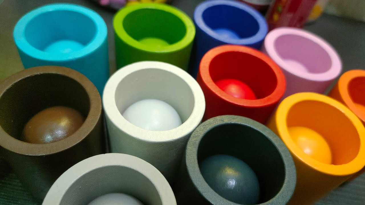 Rainbow &cups learn color-asmr - YouTube