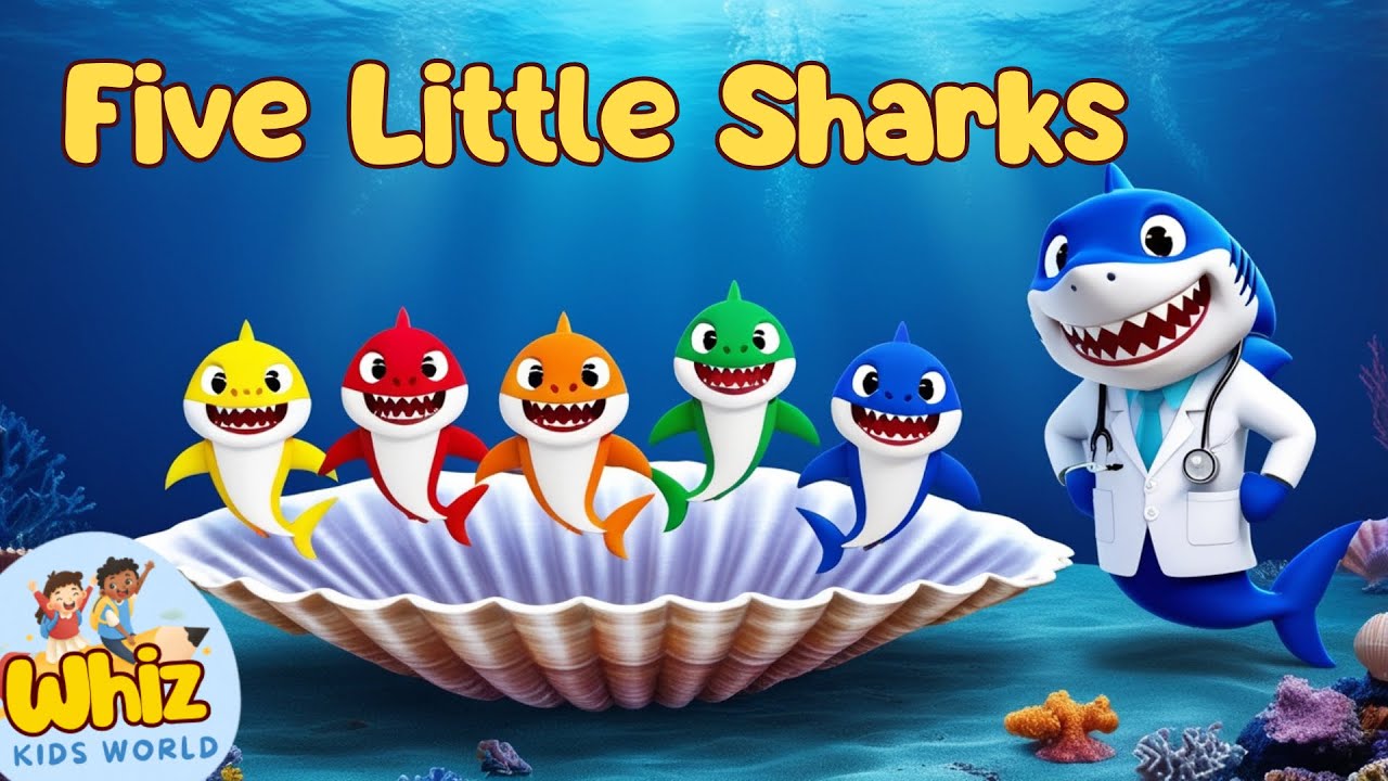 Five Little Sharks | Baby Shark Song | Kids Songs & Nursery rhymes ...