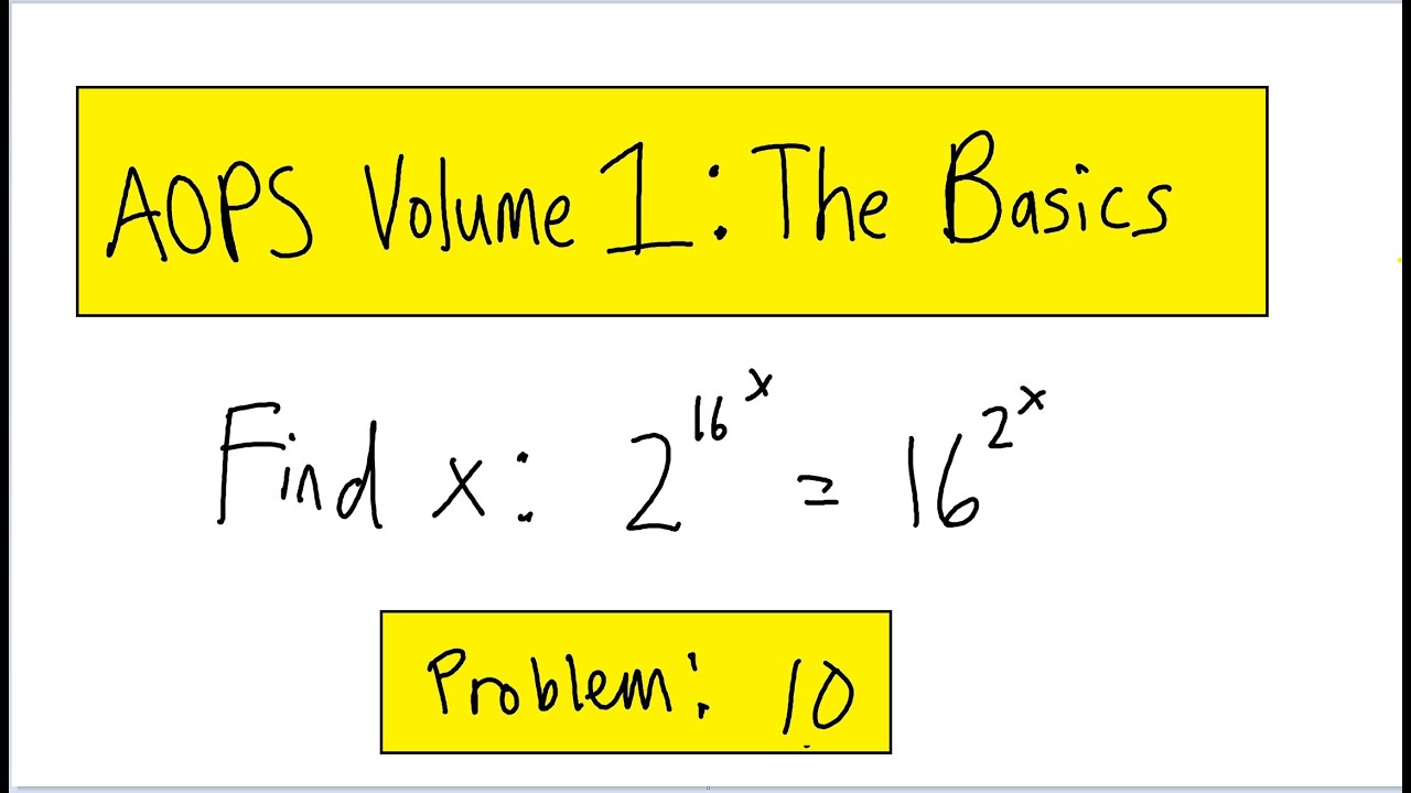 AOPS Volume 1, The Basics, Problem 10 - YouTube