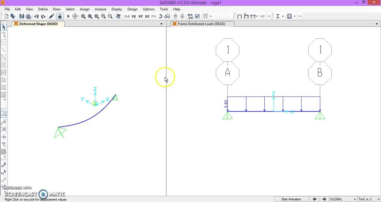 SAP2000 v17 TUTORIAL1/ejercicio de diseño de viga - YouTube