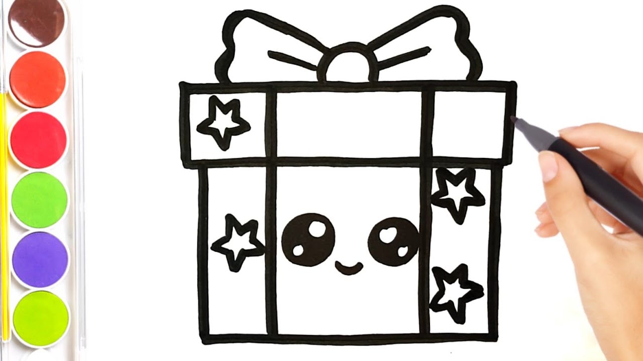Gift Box 🎁 Drawing, Painting, Coloring 🎨 for Kids and Toddlers with ...